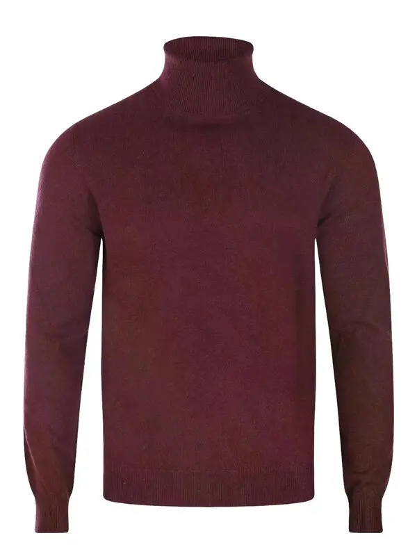 Malo Turtleneck Knit Sweater - Red