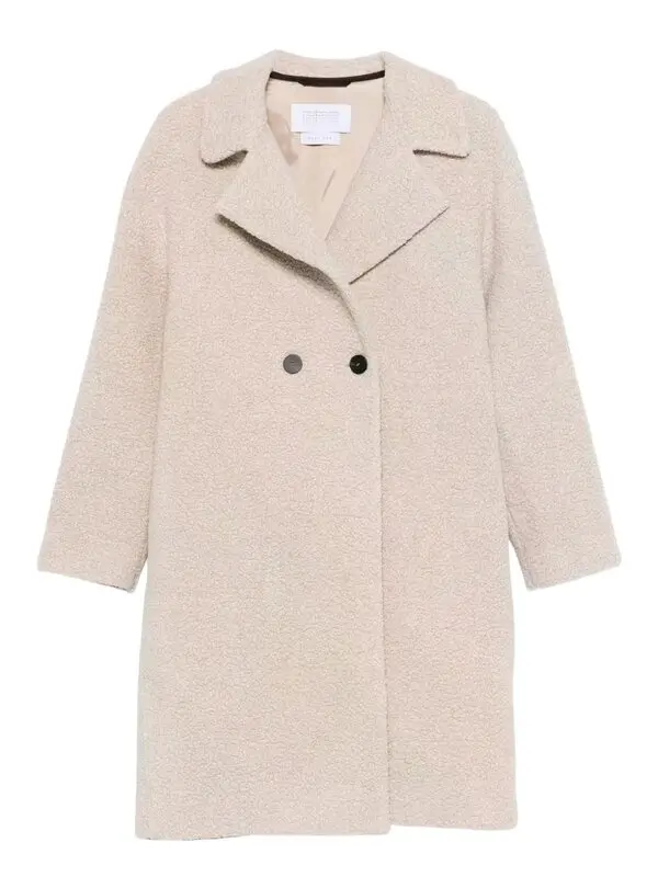 Harris Wharf London Bouclé Double-breasted Coat - Neutrals