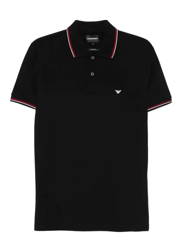 Emporio Armani Tipped-collar Polo Shirt - Black