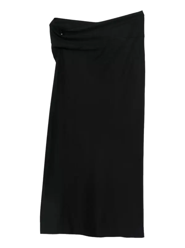 Alberta Ferretti Draped Detail Midi Skirt - Black