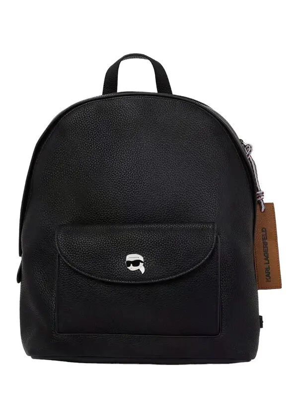 Karl Lagerfeld Ikon Pebble-texture Backpack - Black