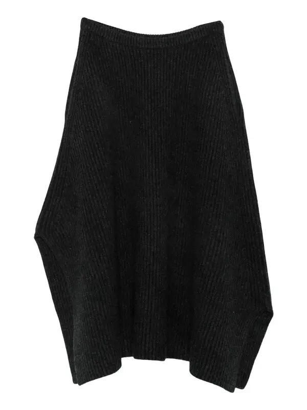 Christian Wijnants Ribbed Asymmetric Midi Skirt - Grey