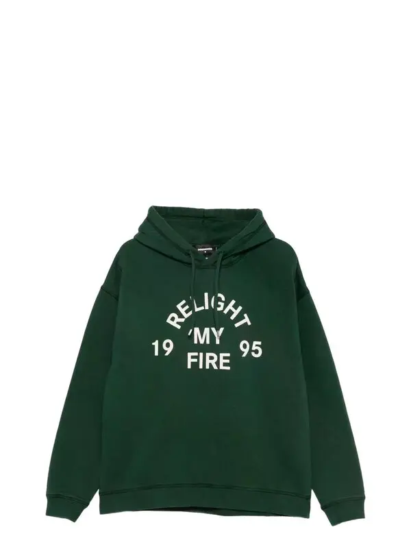 Dsquared2 Graphic-print Cotton Hoodie - Green