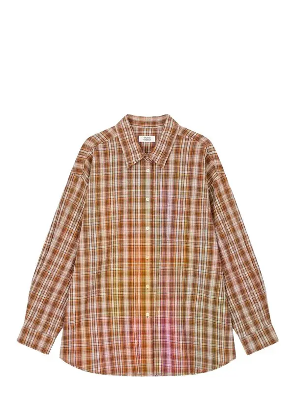 STUDIO TOMBOY Checked Single-pocket Shirt - Orange