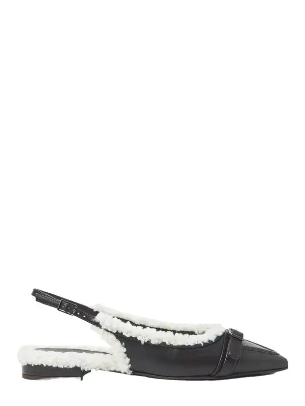 Peserico Buckle-detail Slingback Flat Mules - Black