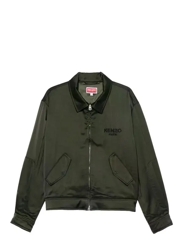 Kenzo Logo-embroidered Flap-pocket Jacket - Green