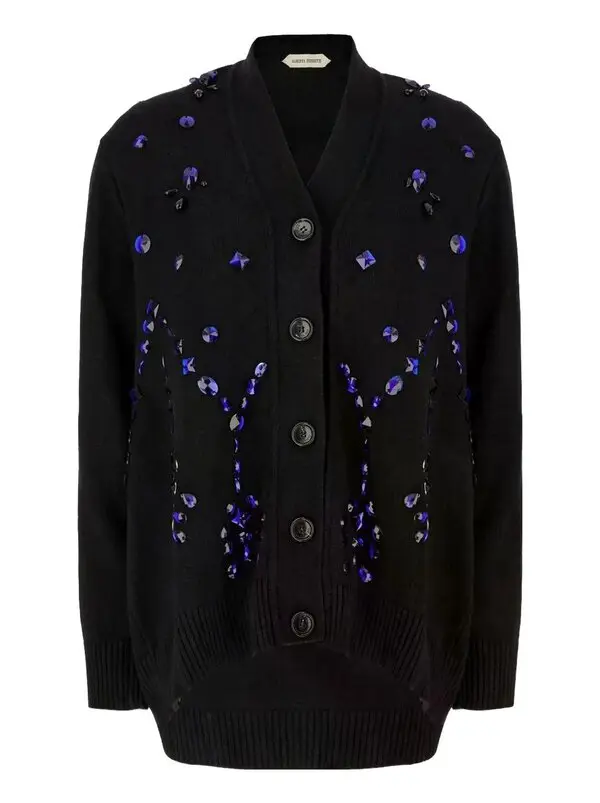 Alberta Ferretti Crystal-embellished Cardigan - Black