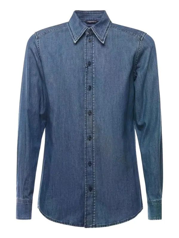 Dolce & Gabbana Denim Long-sleeved Cotton Shirt - Blue