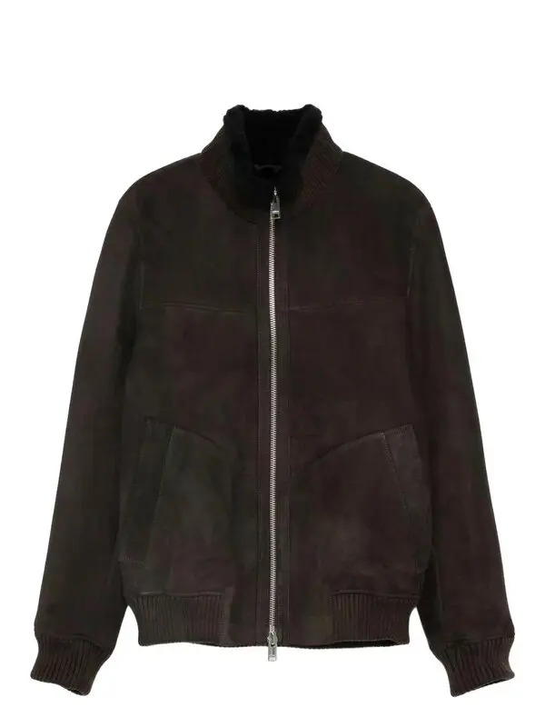 ARMA Suede Bomber Jacket - Brown