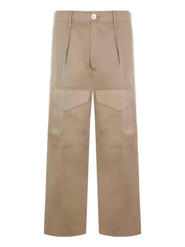 SETCHU Cropped Cotton Cargo Trousers - Neutrals