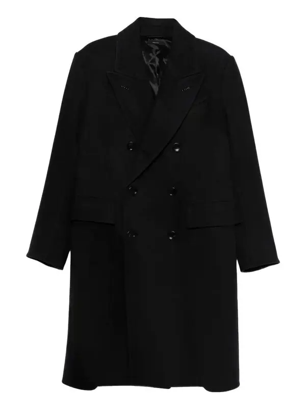 TOM FORD Double-breasted Peak-lapel Coat - Blue