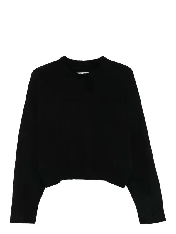 Loulou De Saison Round-neck Crop Sweater - Black