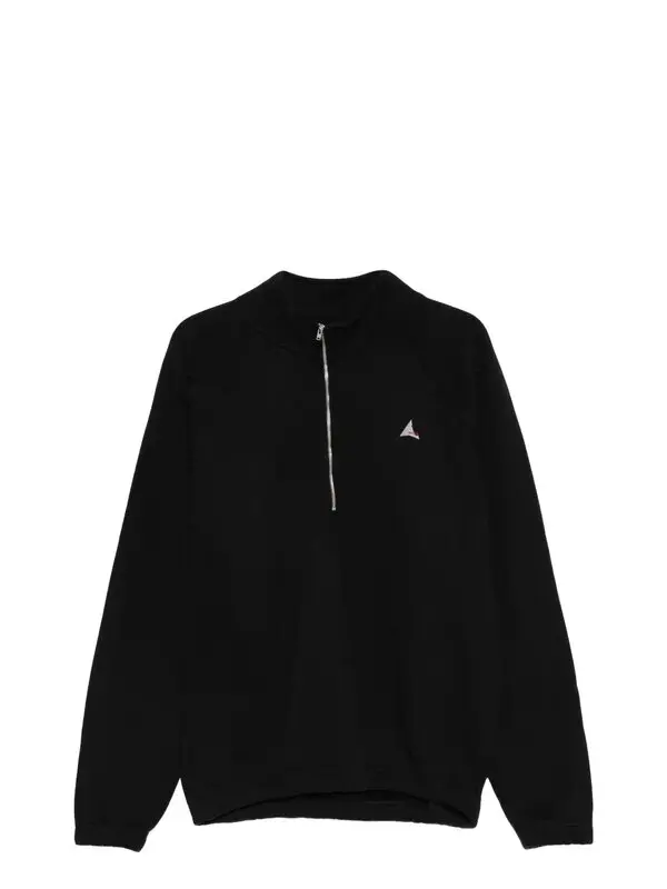 ROA Half-zip Embroidered Sweatshirt - Black