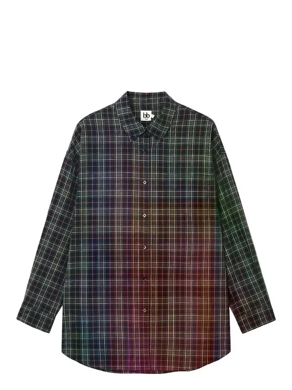 B+AB Checked Cotton Shirt - Blue