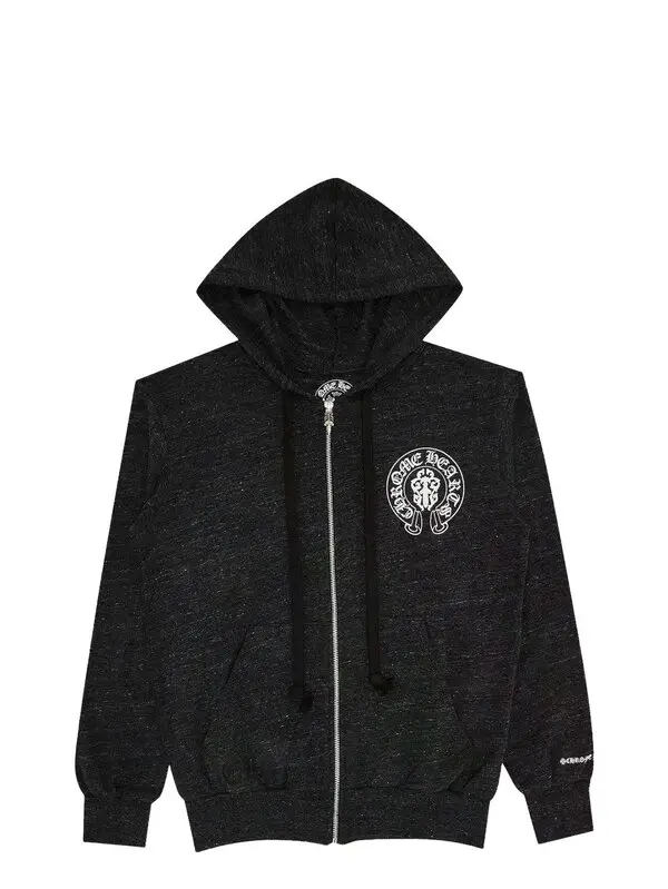 Chrome Hearts American Flag Zip-up Hoodie - Black