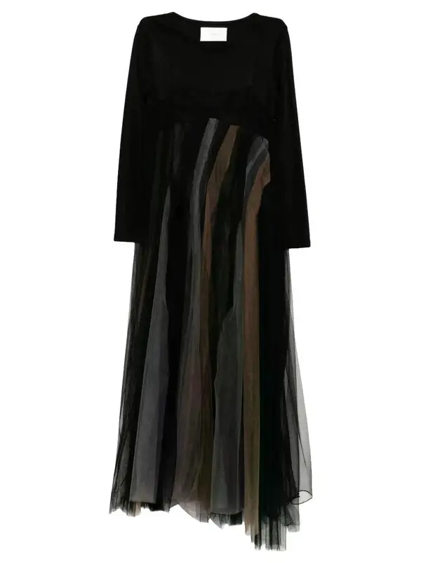 QUETSCHE Layered Long-sleeved Dress - Black