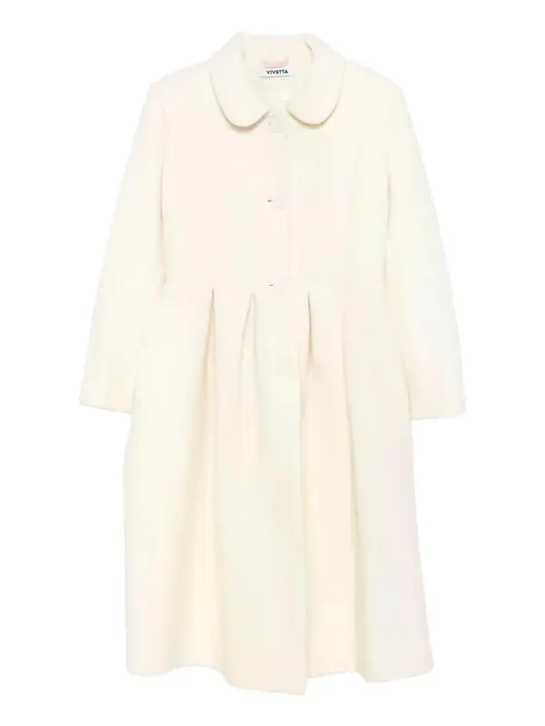 Vivetta Pleated Coat With Peter Pan Collar - Neutrals