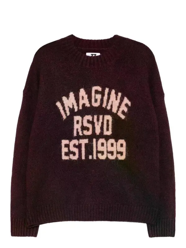 Izzue Slogan-intarsia Jumper - Red