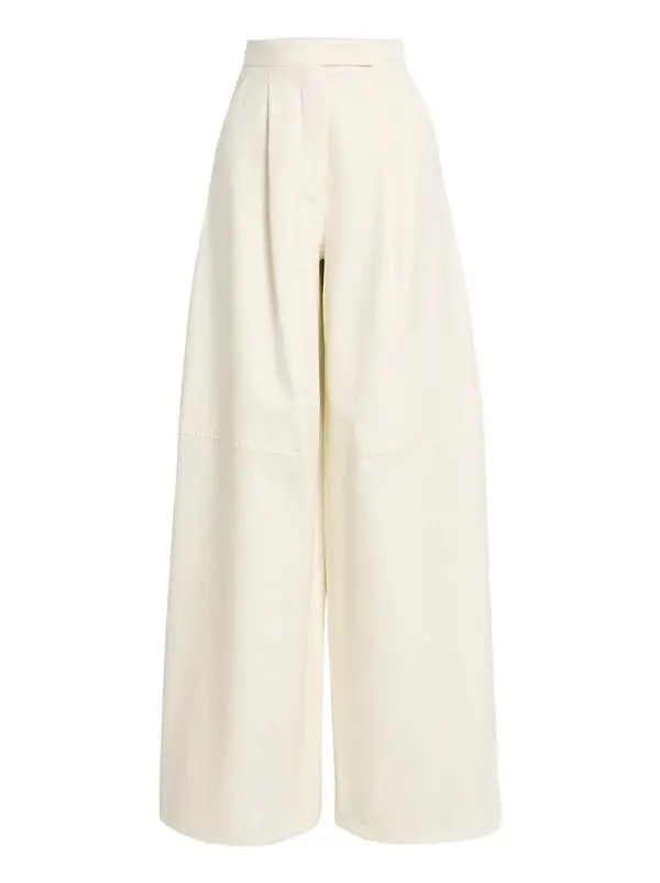 Max Mara Avoriaz Pleated Wide-leg Pants - Ivory