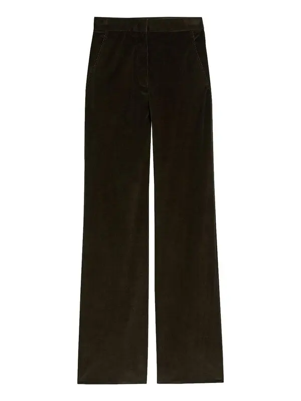 Max Mara Cotton-blend Corduroy Wide-leg Pants - Army Green