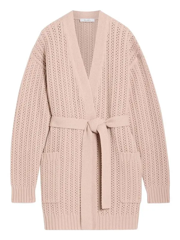 Max Mara Balzac Wool And Cashmere-blend Cardigan - Blush