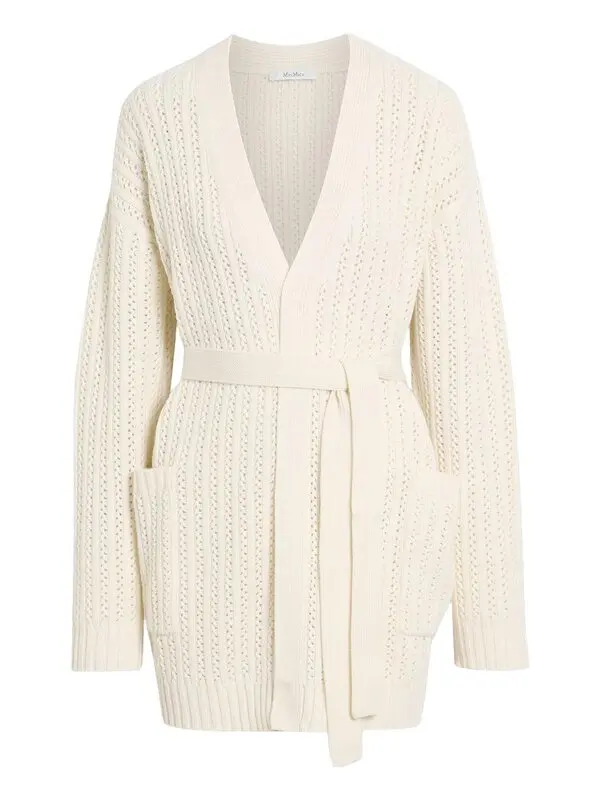 Max Mara Balzac Wool And Cashmere-blend Cardigan - Ivory