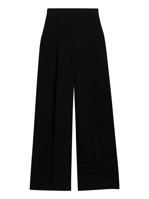 Max Mara Lino Crepe Wide-leg Pants - Black