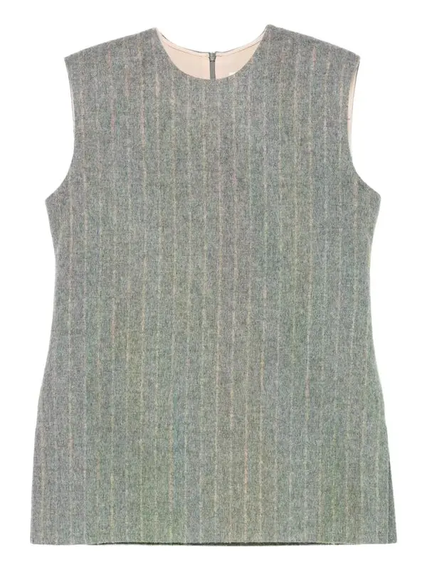 Carven Pinstripe Sleeveless Vest - Grey