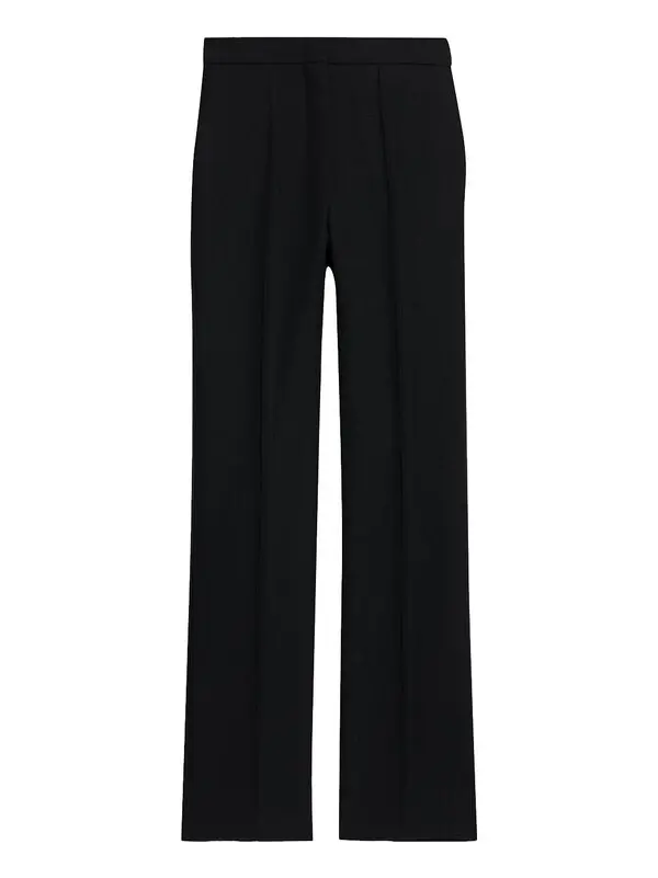 Max Mara Uccio Grain De Poudre Wool Straight-leg Pants - Black