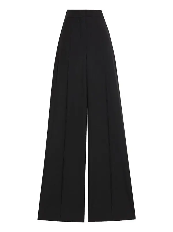 Max Mara Senna Wool-twill Wide-leg Pants - Black