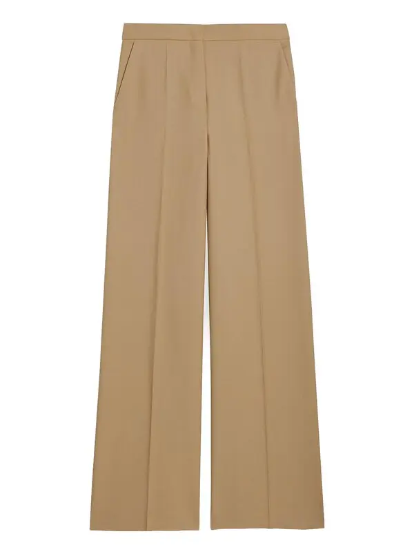 Max Mara Senna Wool-twill Wide-leg Pants - Sand