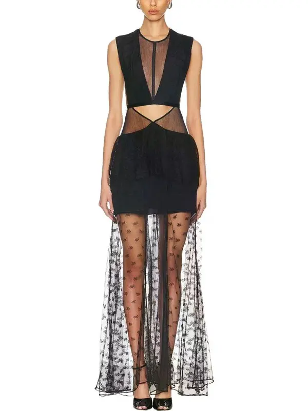Stella McCartney Cut-out Lace Maxi Dress - Black