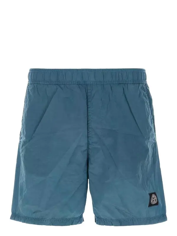 Stone Island Logo-patch Swim Shorts - Blue