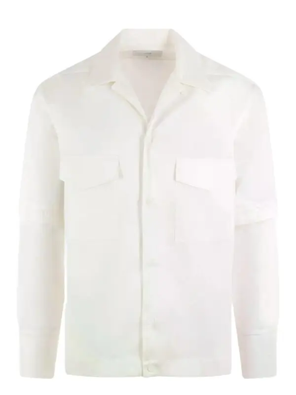 SETCHU Notched-lapel Cotton Shirt - Neutrals