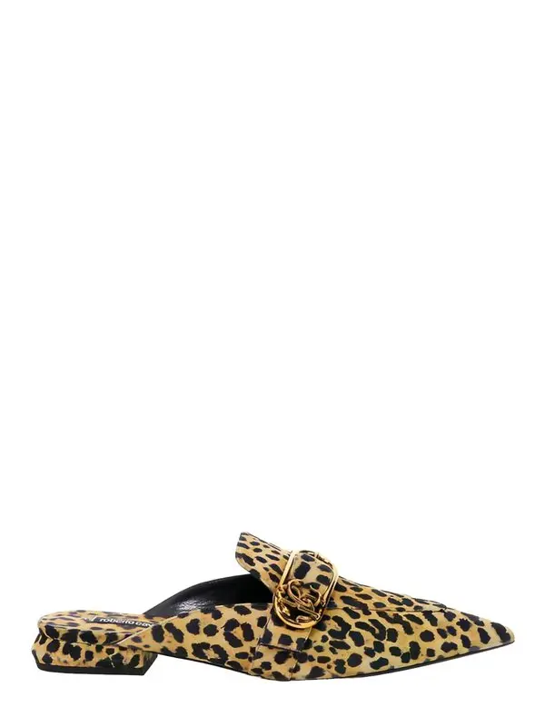 Roberto Cavalli Leopard-print Pointed-toe Flat Pumps - Brown