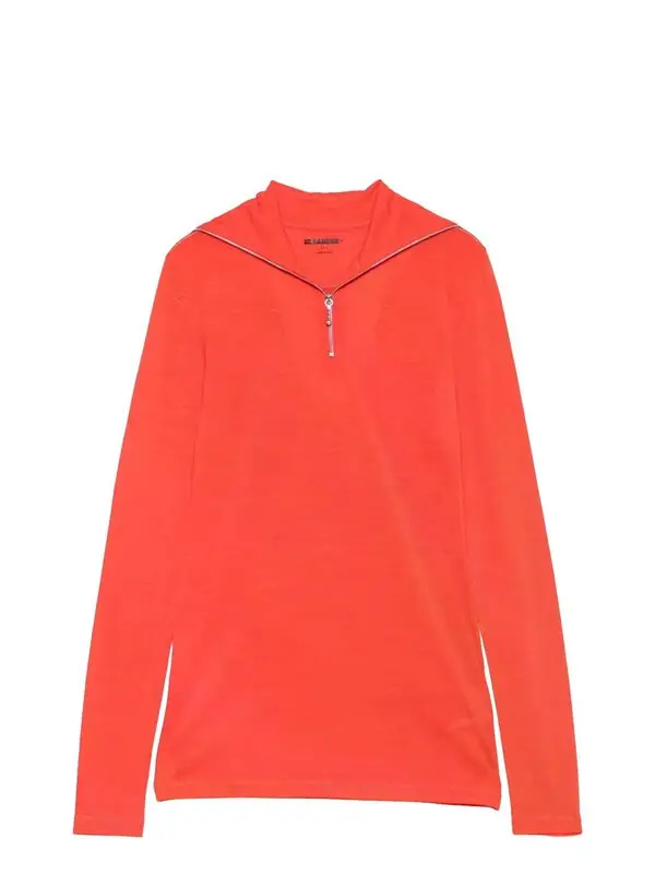 JIL SANDER High-neck Zip-front Sweatshirt - Red