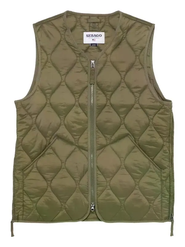 SEBAGO Quilted Zip-front Vest - Green