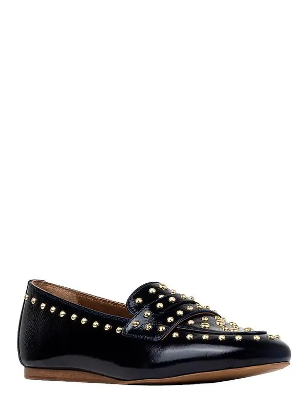 DONALD PLINER Glimmer Leather Loafers - Navy
