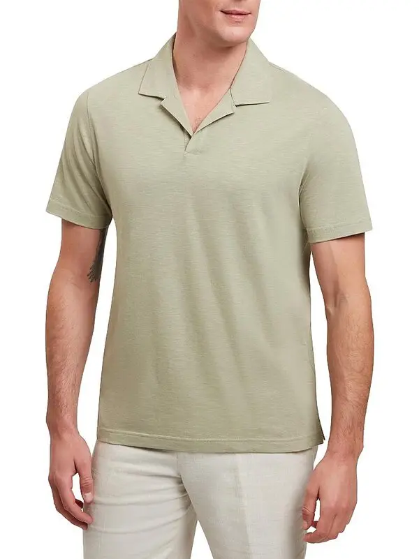 Ted Baker London Anito Short Sleeve Open Neck Polo - Khaki