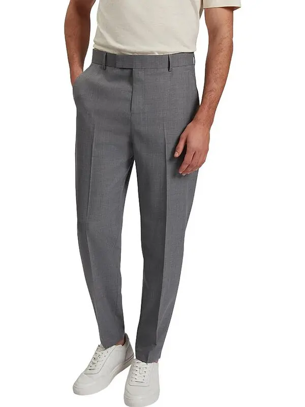 Ted Baker London Lightweight Wool Blend Tapered Fit Trousers - Mid Grey
