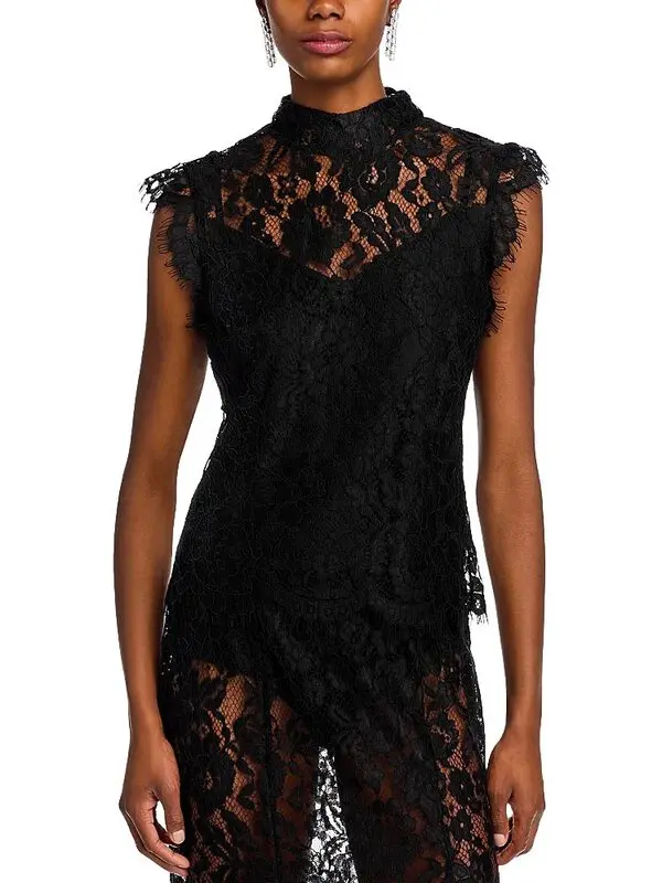 WAYF Cosette Lace Top - Black