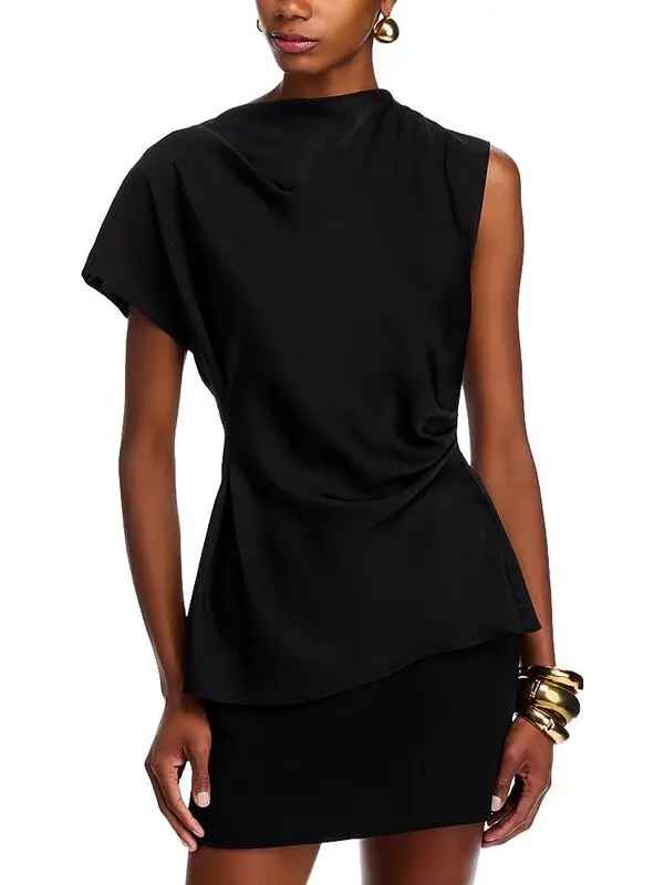 WAYF Nola Draped Top - Black