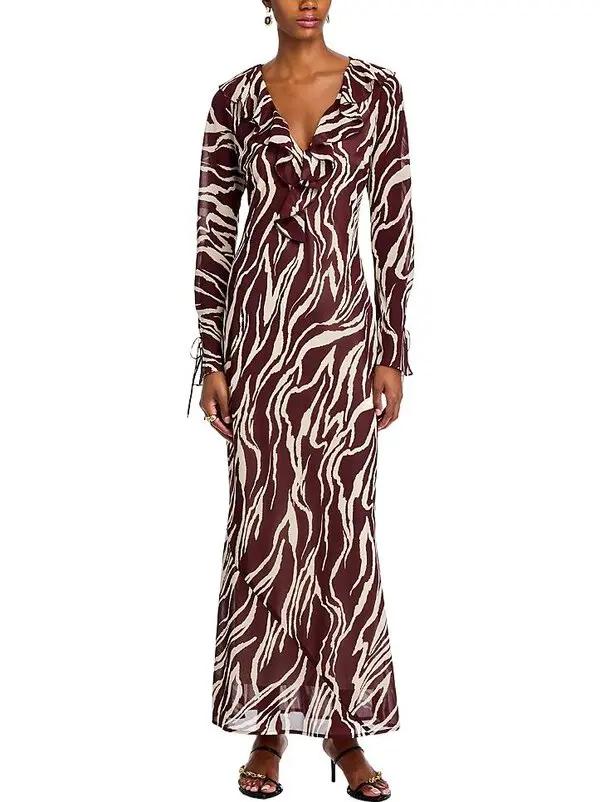 WAYF Dakota Print Maxi Dress - Zebra