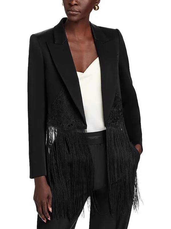 UNGARO Alma Fringe Jacket - Black