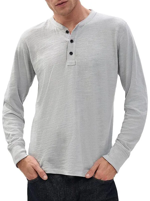 Rag & Bone Classic Flame Henley Tee - Heather Grey