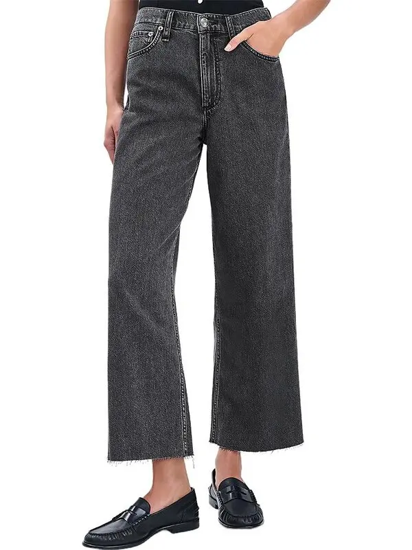 Rag & Bone High-rise Wide-leg Ankle Jeans - Raven