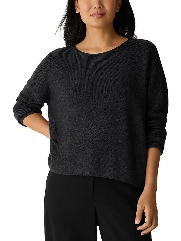 Eileen Fisher Crewneck Wool Sweater - Charcoal