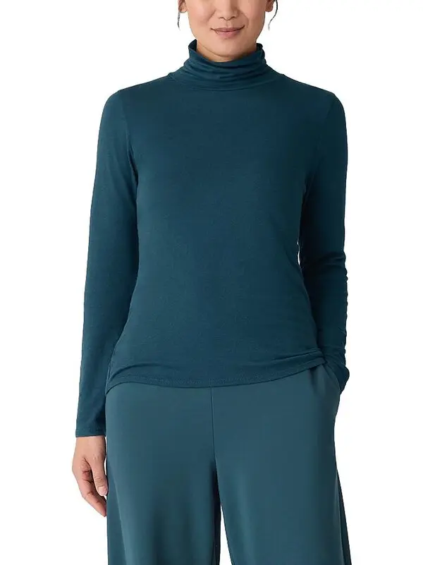 Eileen Fisher Melange Turtleneck Top - Alpine