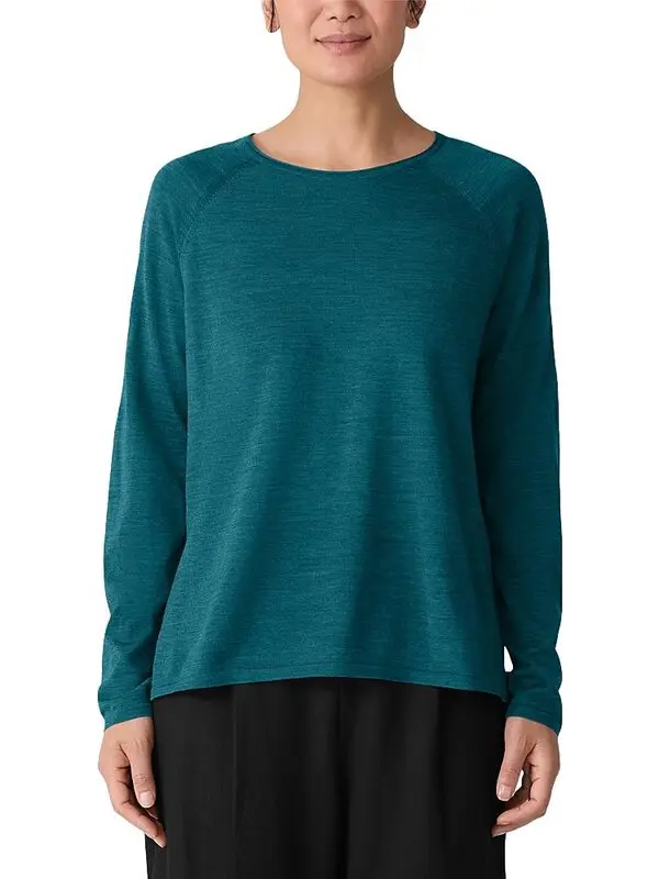 Eileen Fisher Crewneck Wool Sweater - Dragonfly