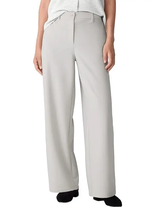 Eileen Fisher Wide-leg Doubleknit Trousers - Chalk